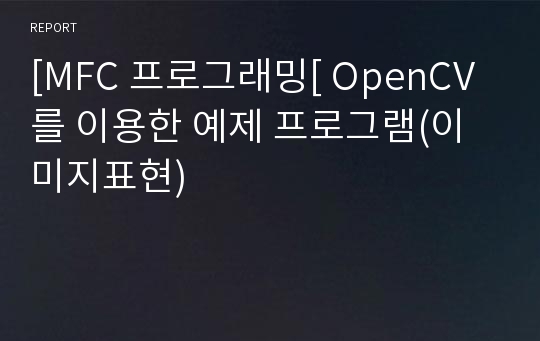 [MFC 프로그래밍[ OpenCV 를 이용한 예제 프로그램(이미지표현) 레포트