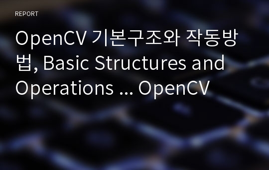 OpenCV 기본구조와 작동방법, Basic Structures and Operations ... OpenCV 레포트