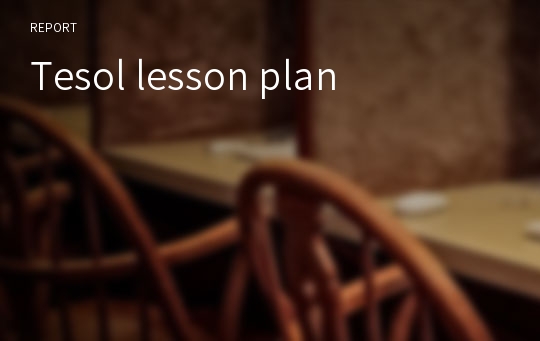Tesol lesson plan 레포트
