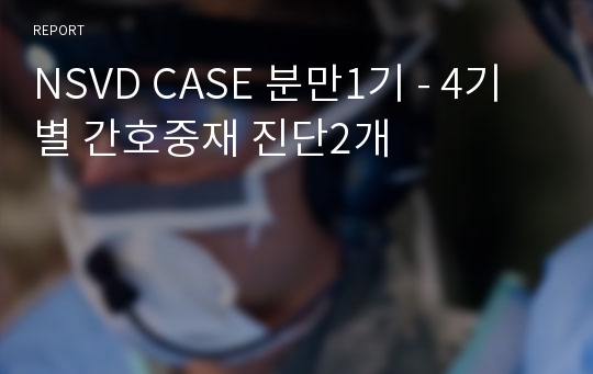 NSVD CASE 분만1기 - 4기별 간호중재 진단2개 레포트
