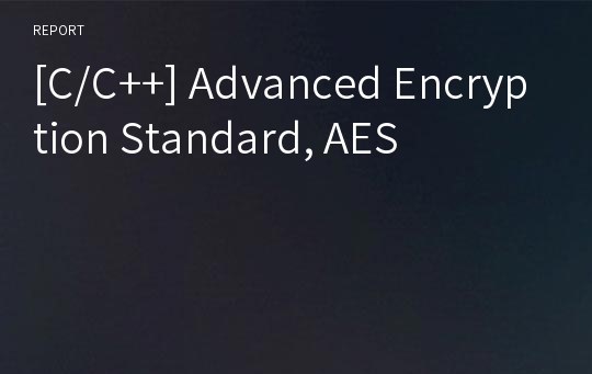 [C/C++] Advanced Encryption Standard, AES 레포트