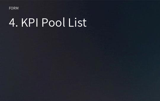 4. KPI Pool List 서식