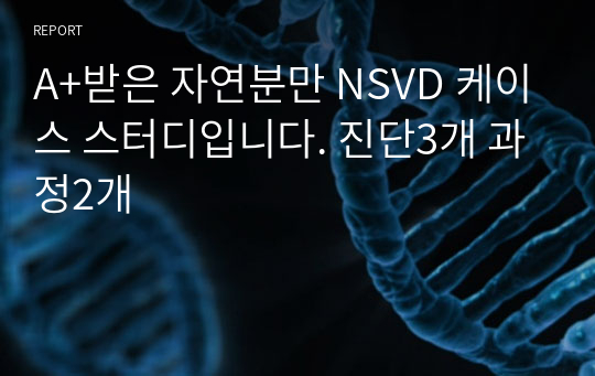 A+받은 자연분만 NSVD 케이스 스터디입니다. 진단3개 과정2개 레포트