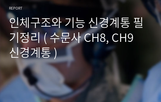 인체구조와 기능 신경계통 필기정리 ( 수문사 CH8, CH9 신경계통 ) 레포트