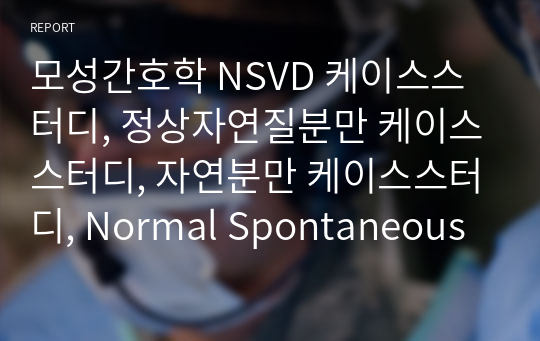 모성간호학 NSVD 케이스스터디, 정상자연질분만 케이스스터디, 자연분만 케이스스터디, Normal Spontaneous Vaginal Delivery 레포트