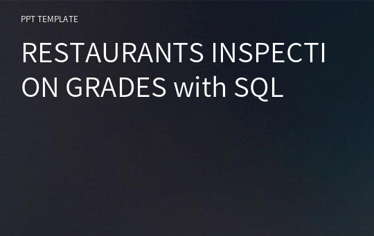 RESTAURANTS INSPECTION GRADES with SQL PPT양식