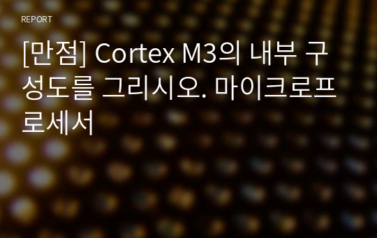 [만점] Cortex M3의 내부 구성도를 그리시오. 마이크로프로세서 레포트