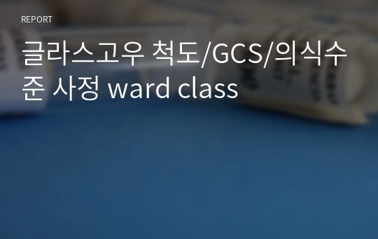 글라스고우 척도/GCS/의식수준 사정 ward class 레포트